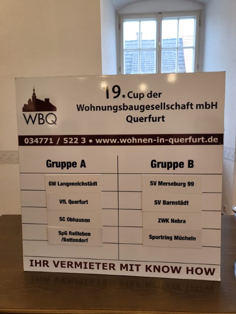 19. Fußballcup der WBQ - Auslosung - Wohnungsbaugesellschaft mbH Querfurt